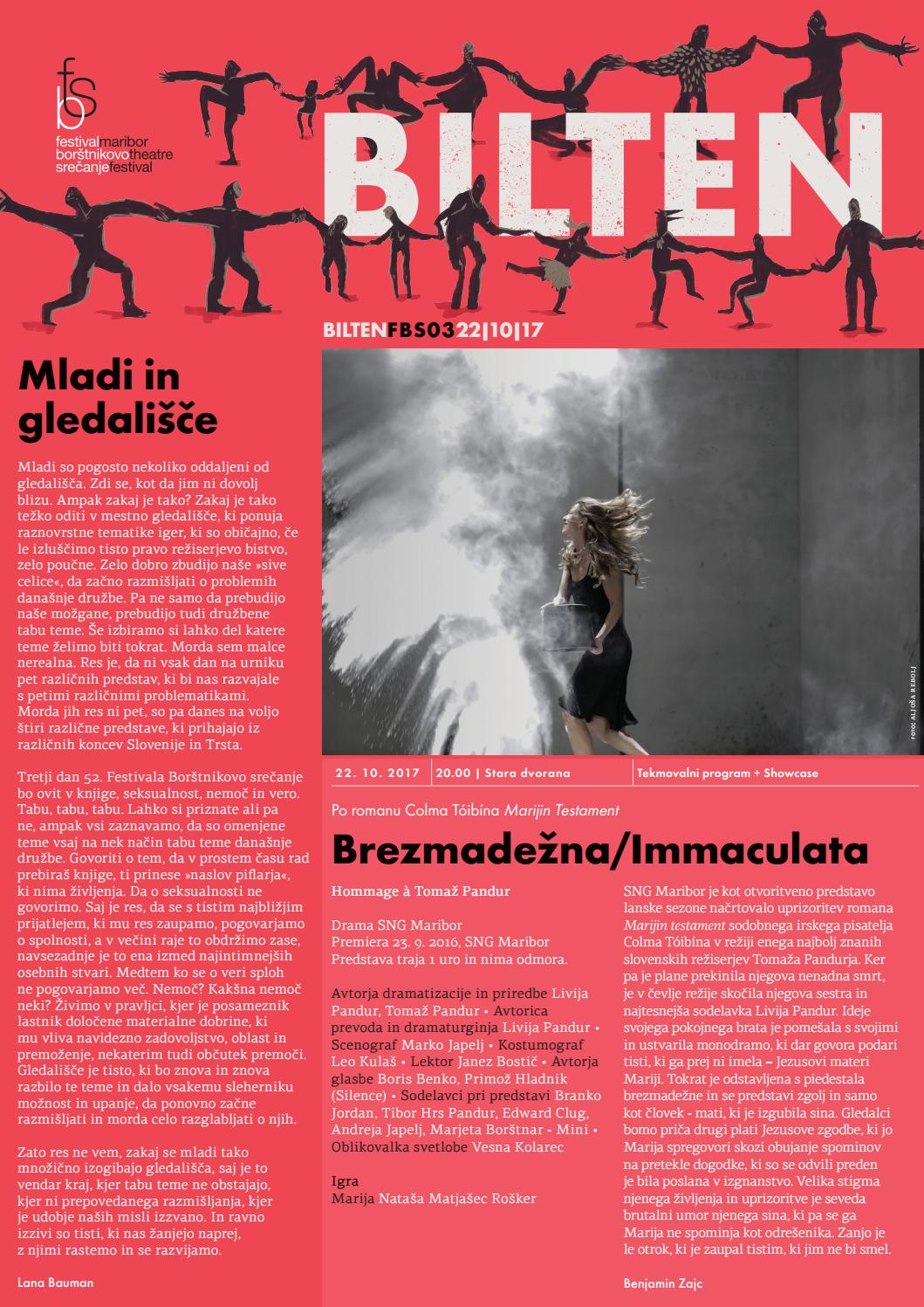 Festival Borštnikovo srečanje: Bilten 3 by Ksenija Repina - Issuu