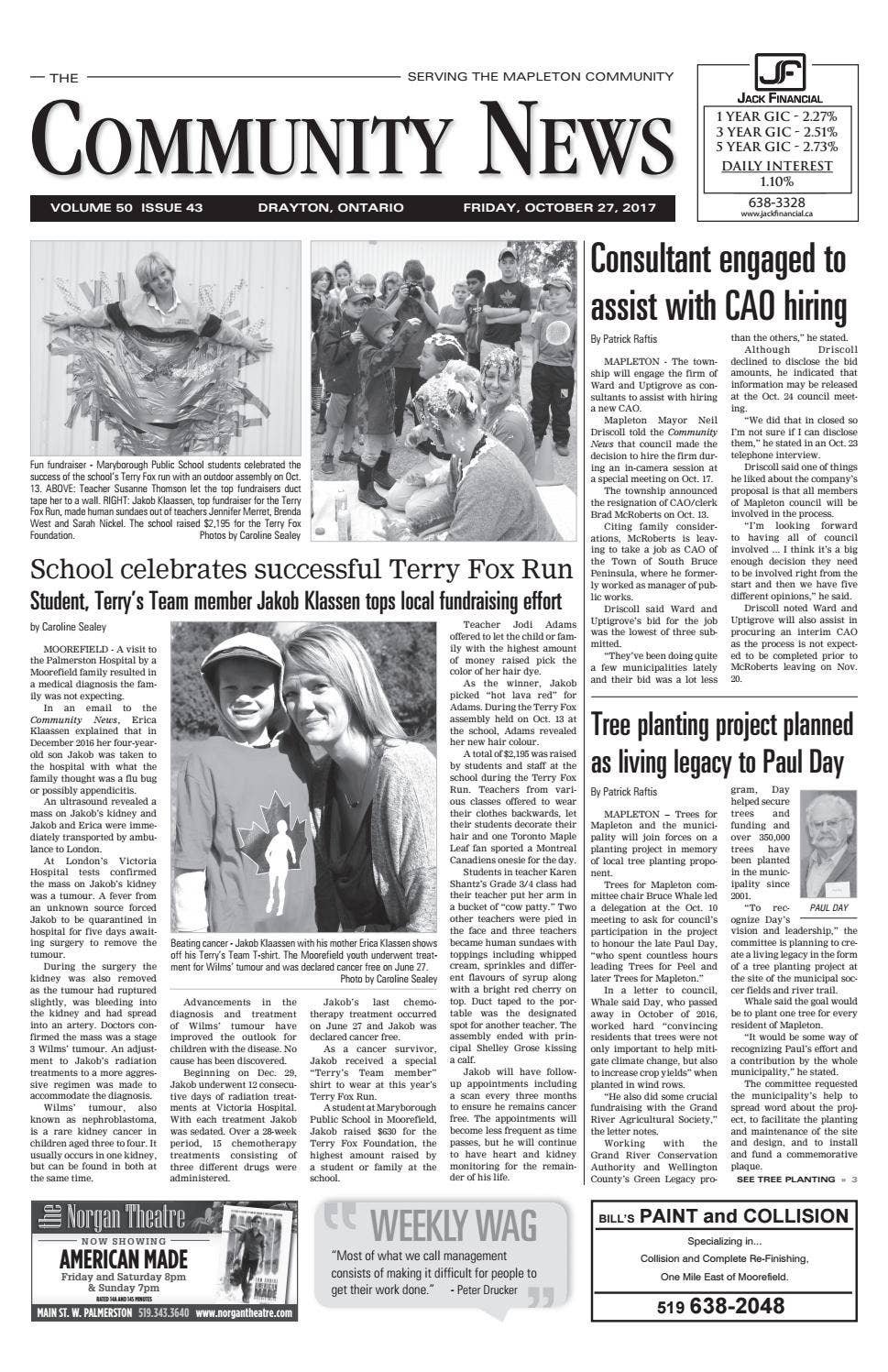 Drayton Community News October 27, 2017 by WHA Publications Ltd. - Issuu