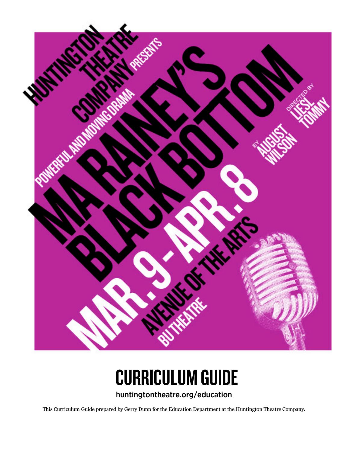 Ma Rainey's Black Bottom Curriculum Guide by Huntington Theatre Company ...