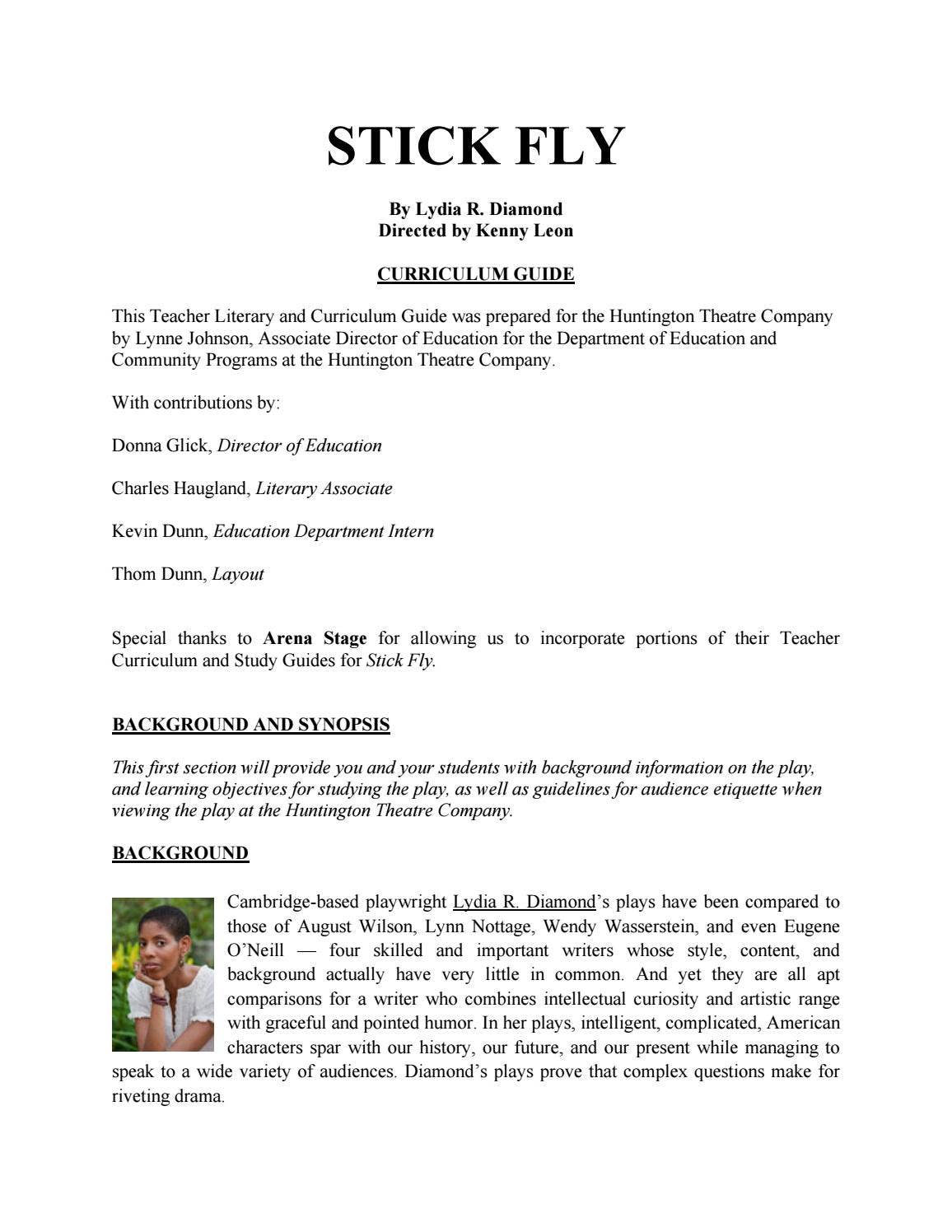 Stick Fly Curriculum Guide by Huntington Theatre Company - Issuu