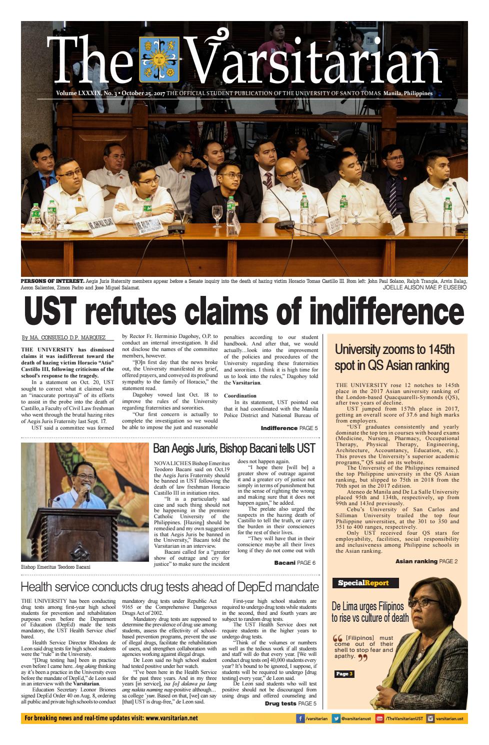 The Varsitarian P.Y. 2017-2018 Issue 03 by The Varsitarian - Issuu
