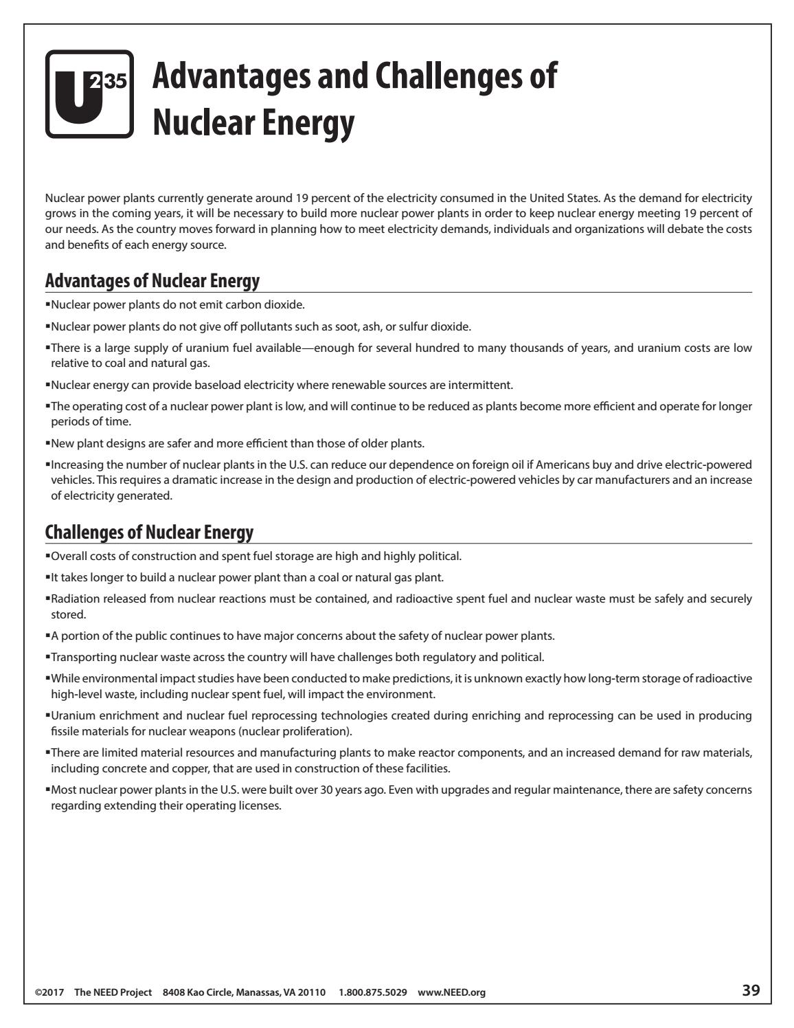 Advantages Of Nuclear Energy