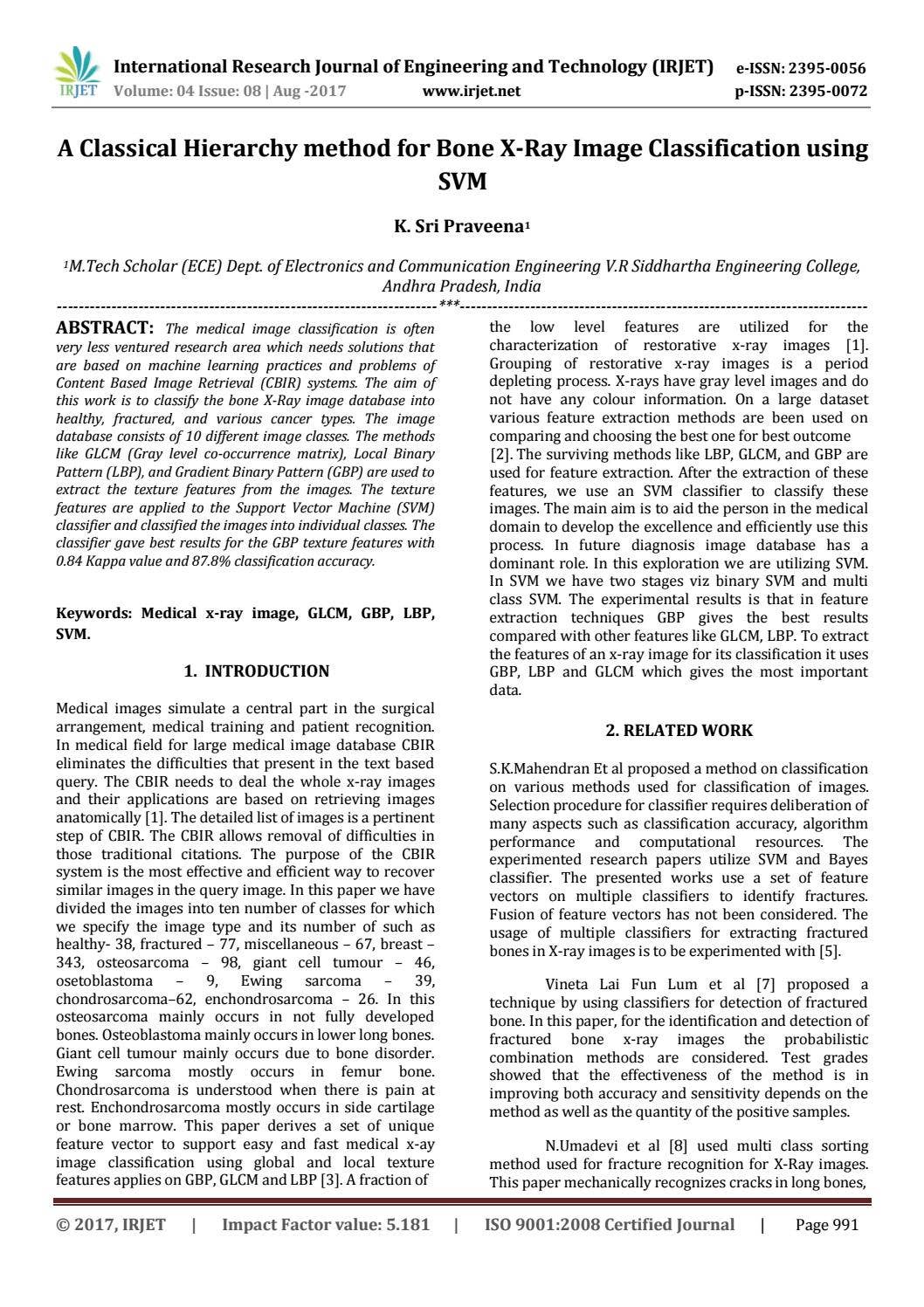 A Classical Hierarchy Method for Bone X-Ray Image Classification using ...
