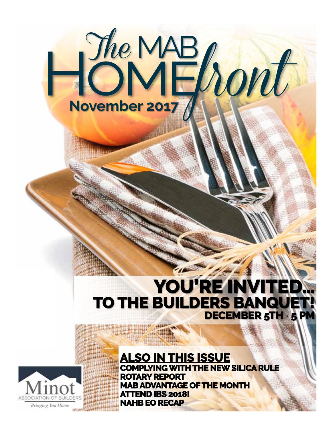MAB November Newsletter by Minot Association of Builders - Issuu