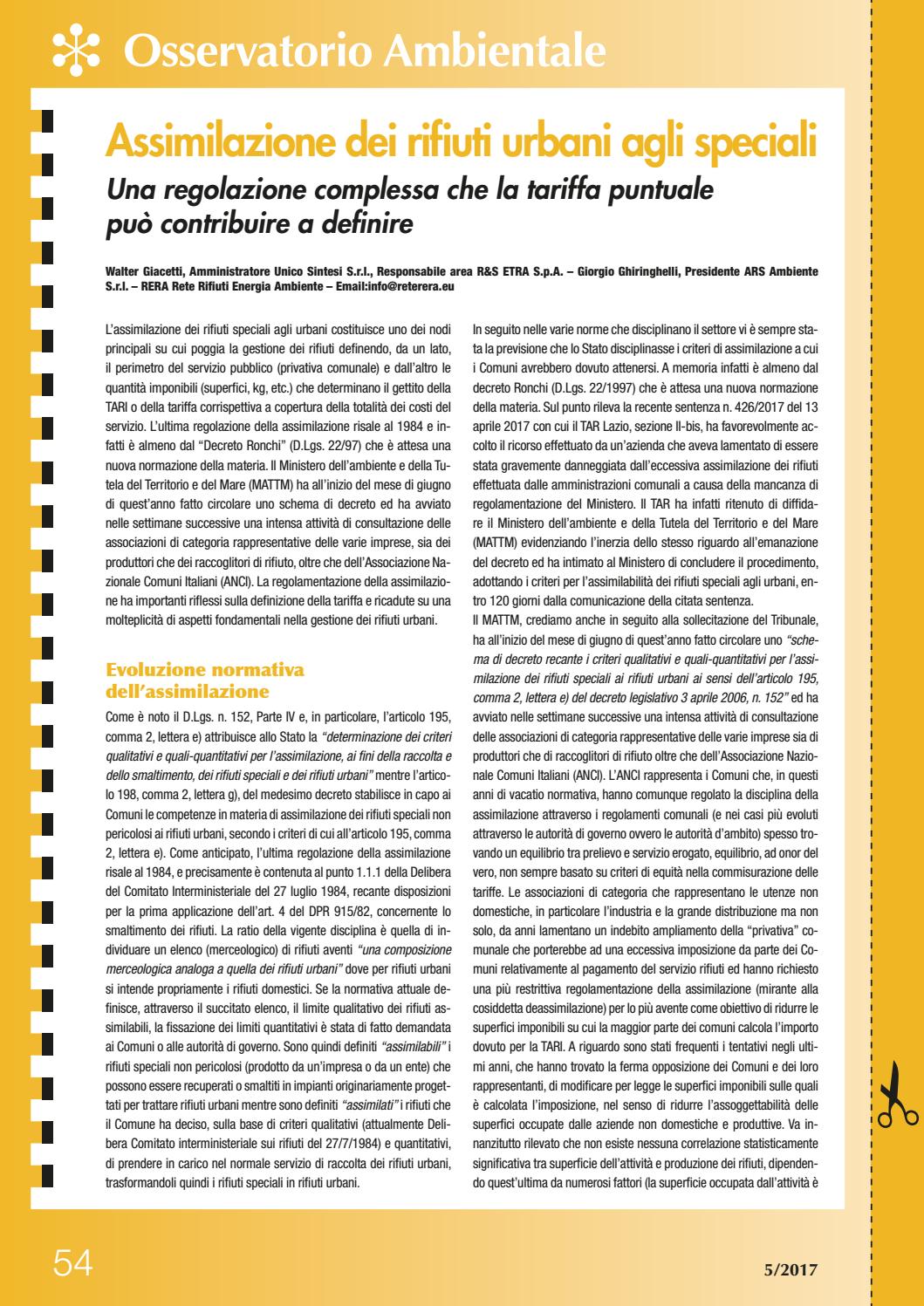 Assimilazione una regolazione complessa osservatorio lambiente 5 2017 ...