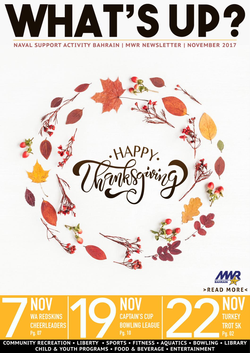 What's Up Newsletter | November 2017 | Navy MWR Bahrain by ...