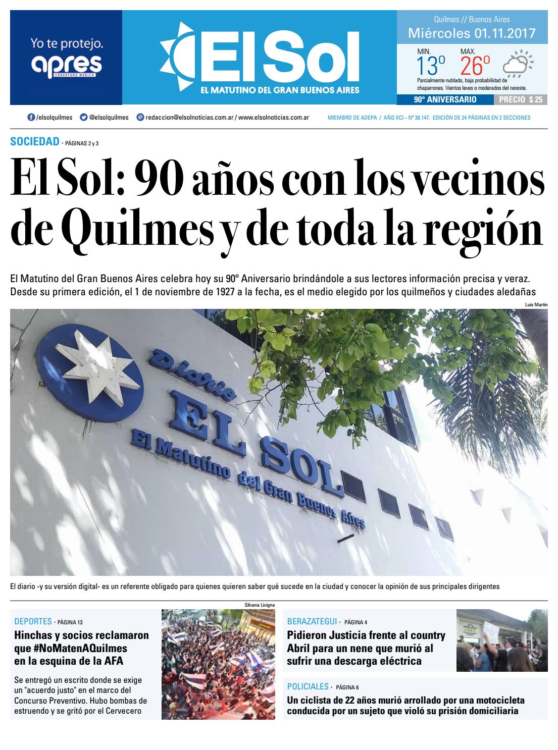 Diario EL SOL 01-11-2017 by Diario EL SOL - Issuu