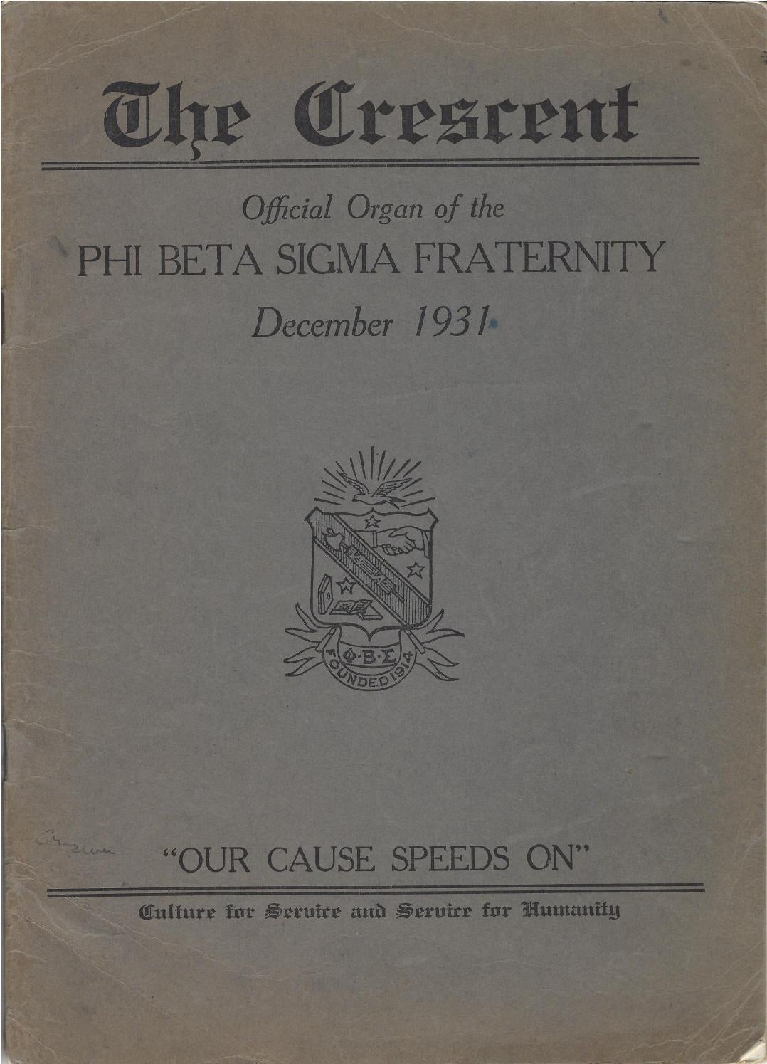 The Crescent Magazine Fall 1931 by Phi Beta Sigma Fraternity, Inc. - Issuu