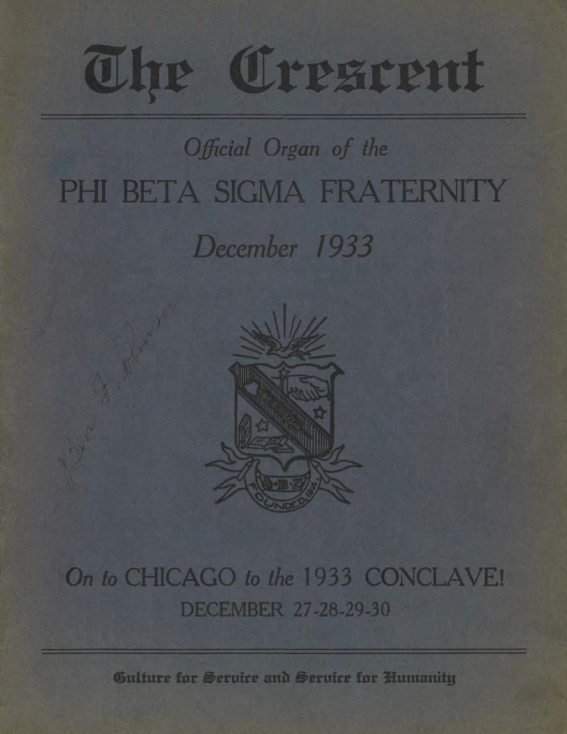 The Crescent Magazine Fall 1933 by Phi Beta Sigma Fraternity, Inc. - Issuu