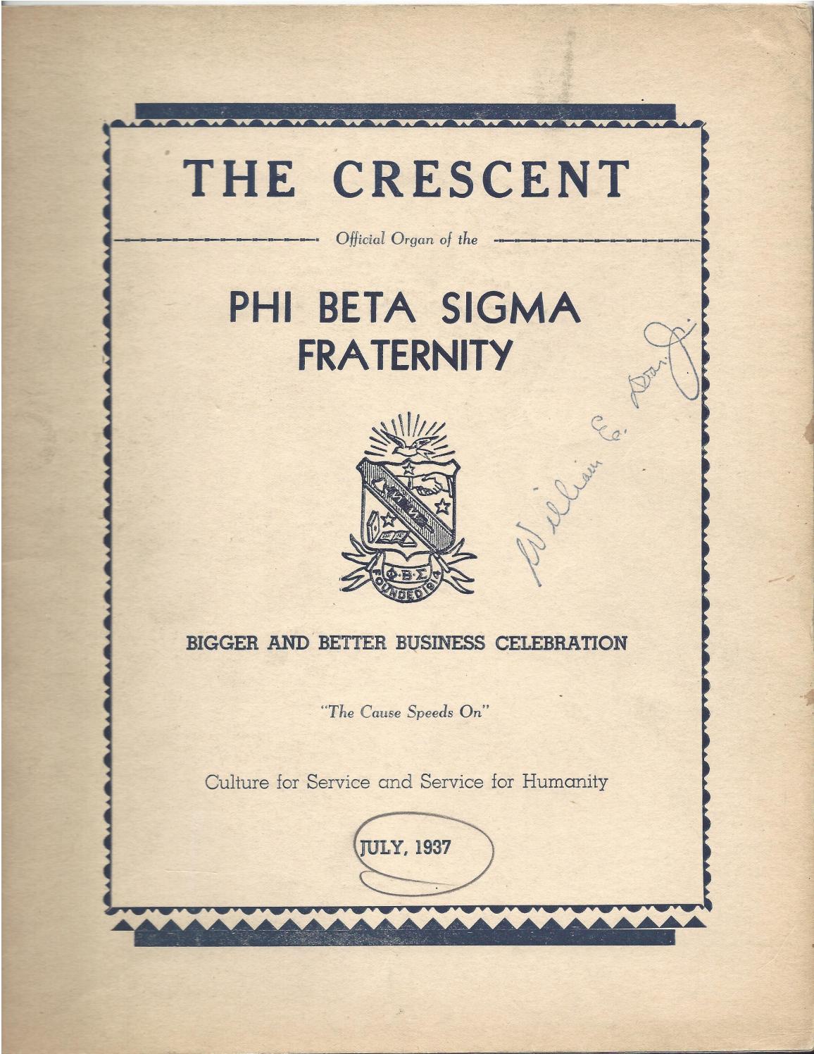 The Crescent Magazine Summer 1937 by Phi Beta Sigma Fraternity, Inc ...