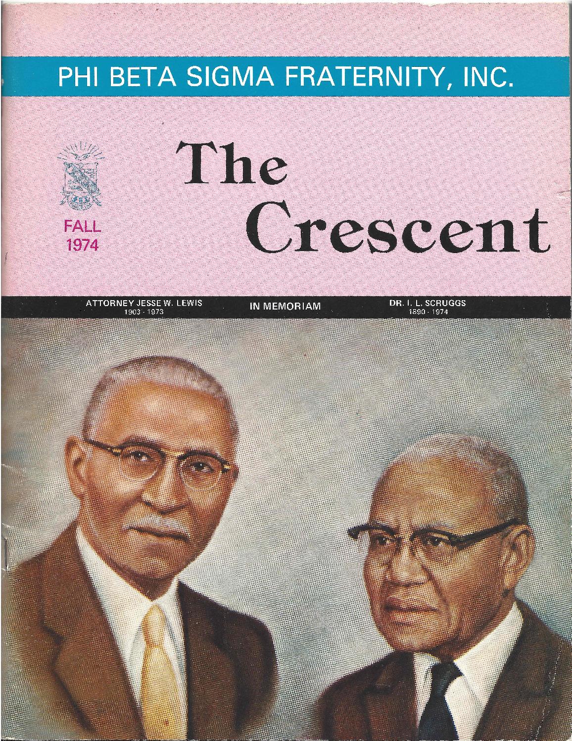 The Crescent Magazine Fall 1974 by Phi Beta Sigma Fraternity, Inc. - Issuu