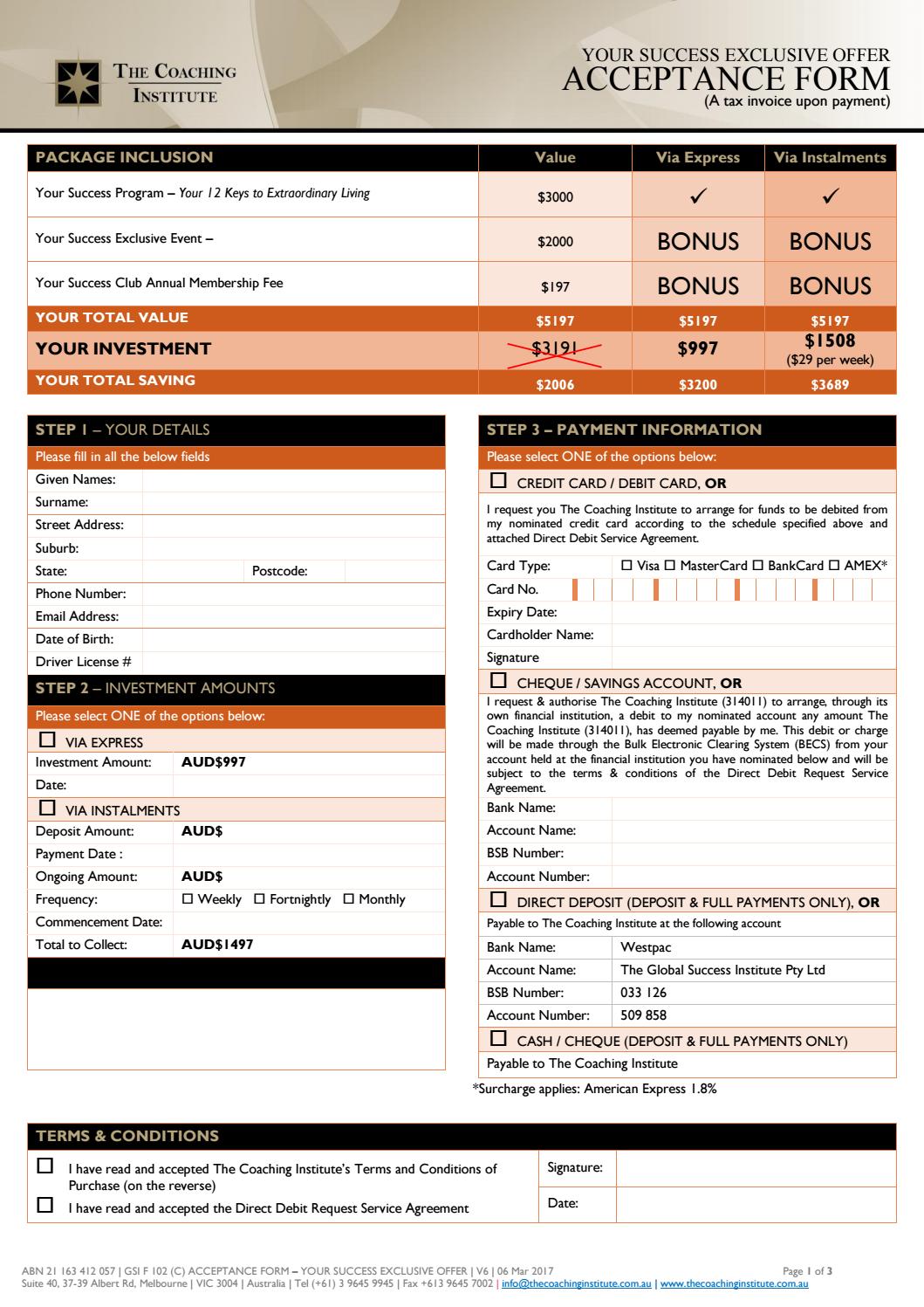 GSI F 102 (c) acceptance form your success pack v6 by The Coaching ...