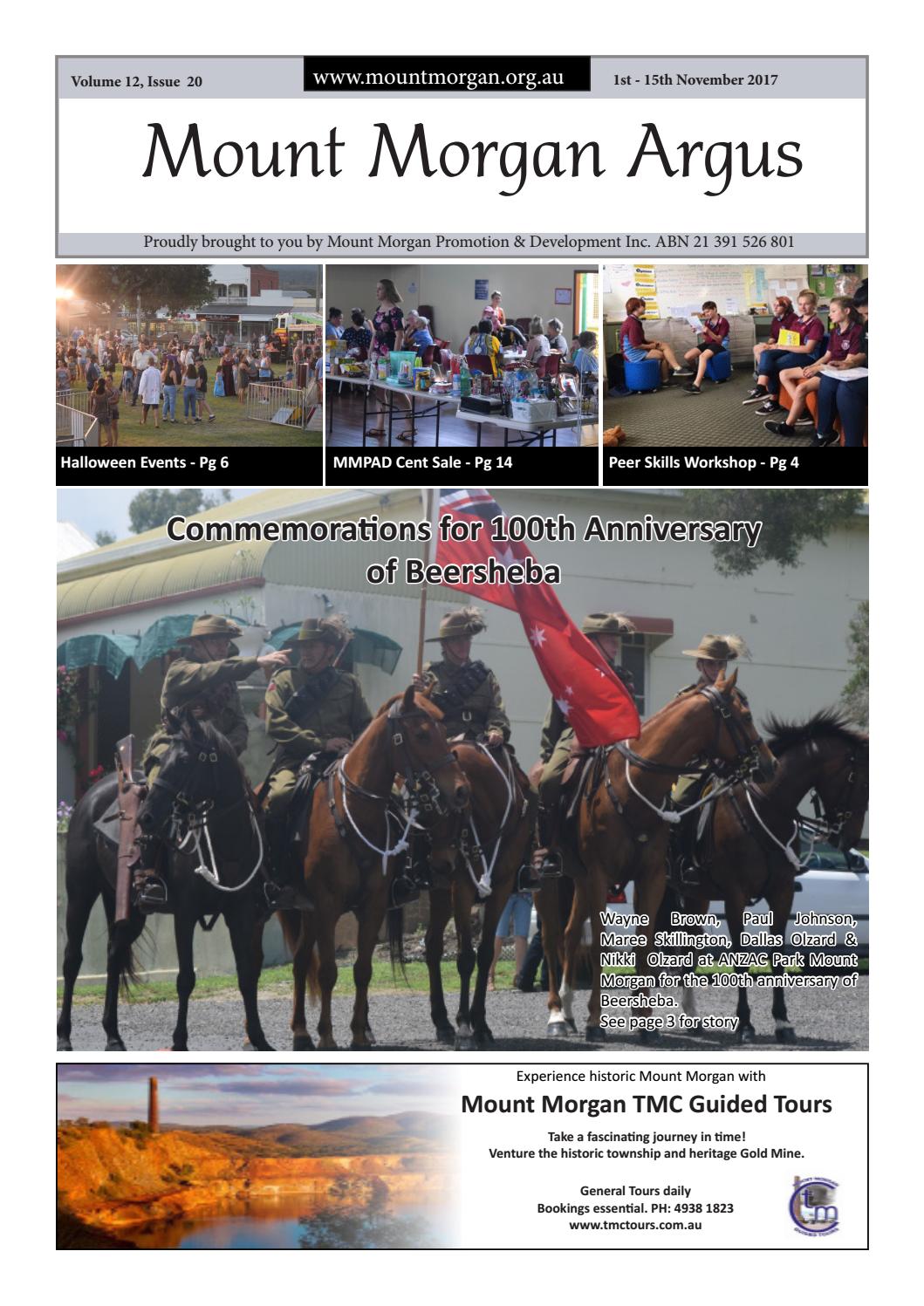 Mount Morgan Argus 1st November 2017 by Mount Morgan Promotion and ...