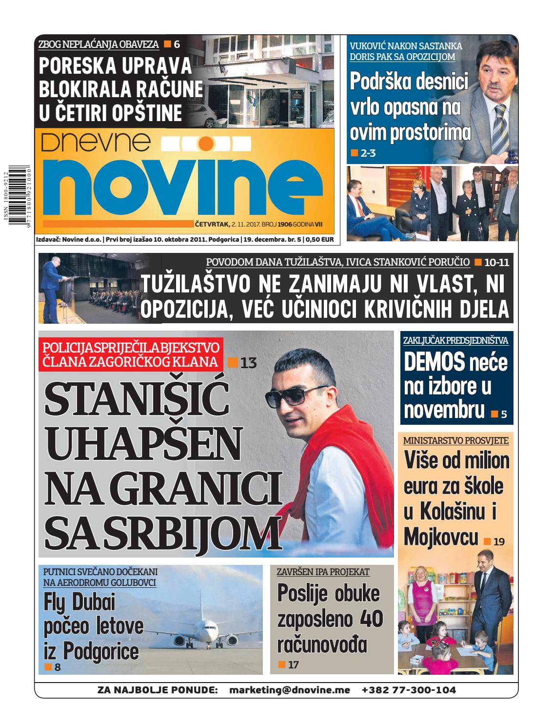 Dnevne novine 2. novembar 2017. by Dnevne Novine - Issuu