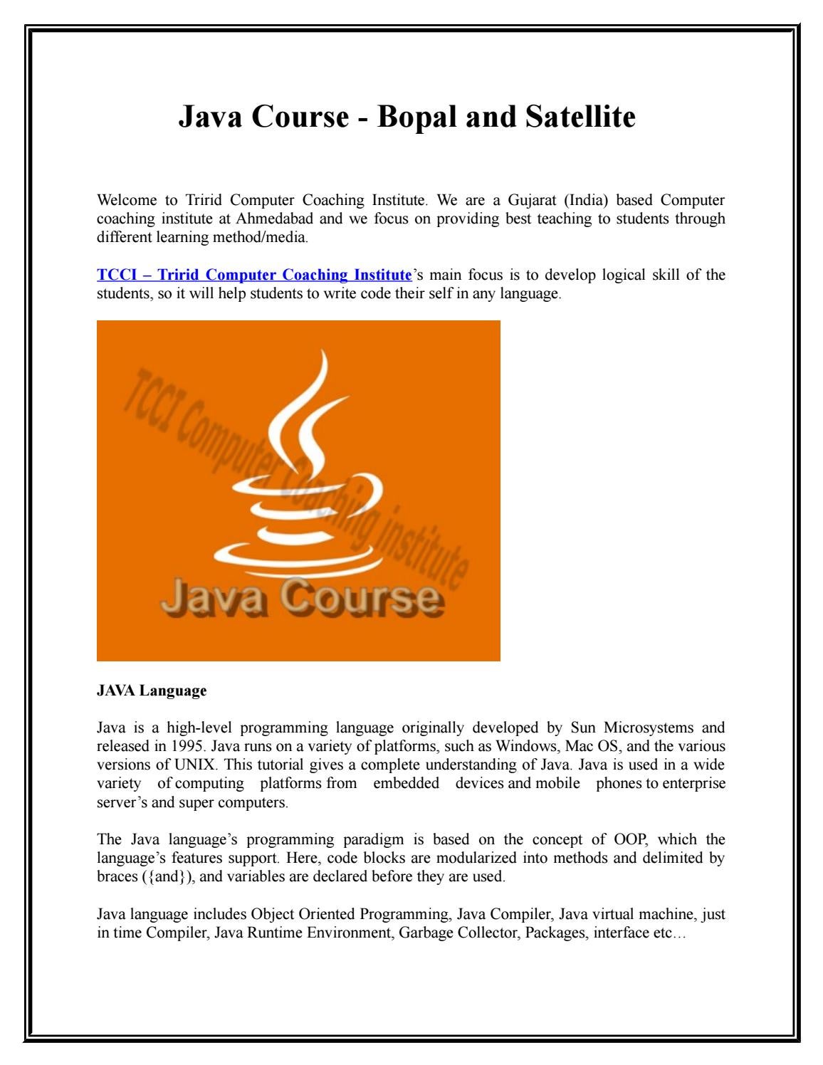 Java course bopal and satellite by Rosario Riley - Issuu