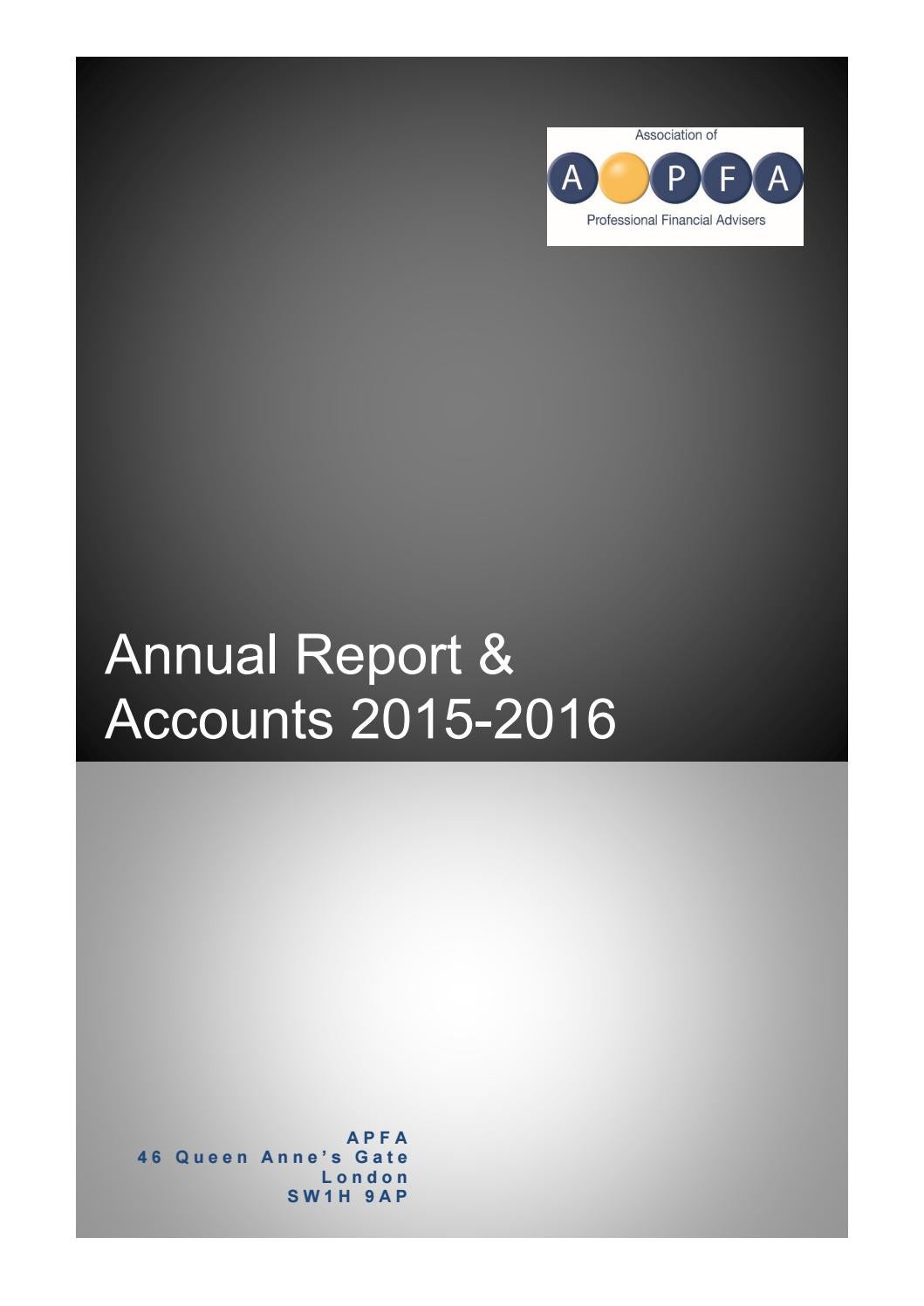 APFA Report and Accounts 2015-2016 by PIMFA - Issuu