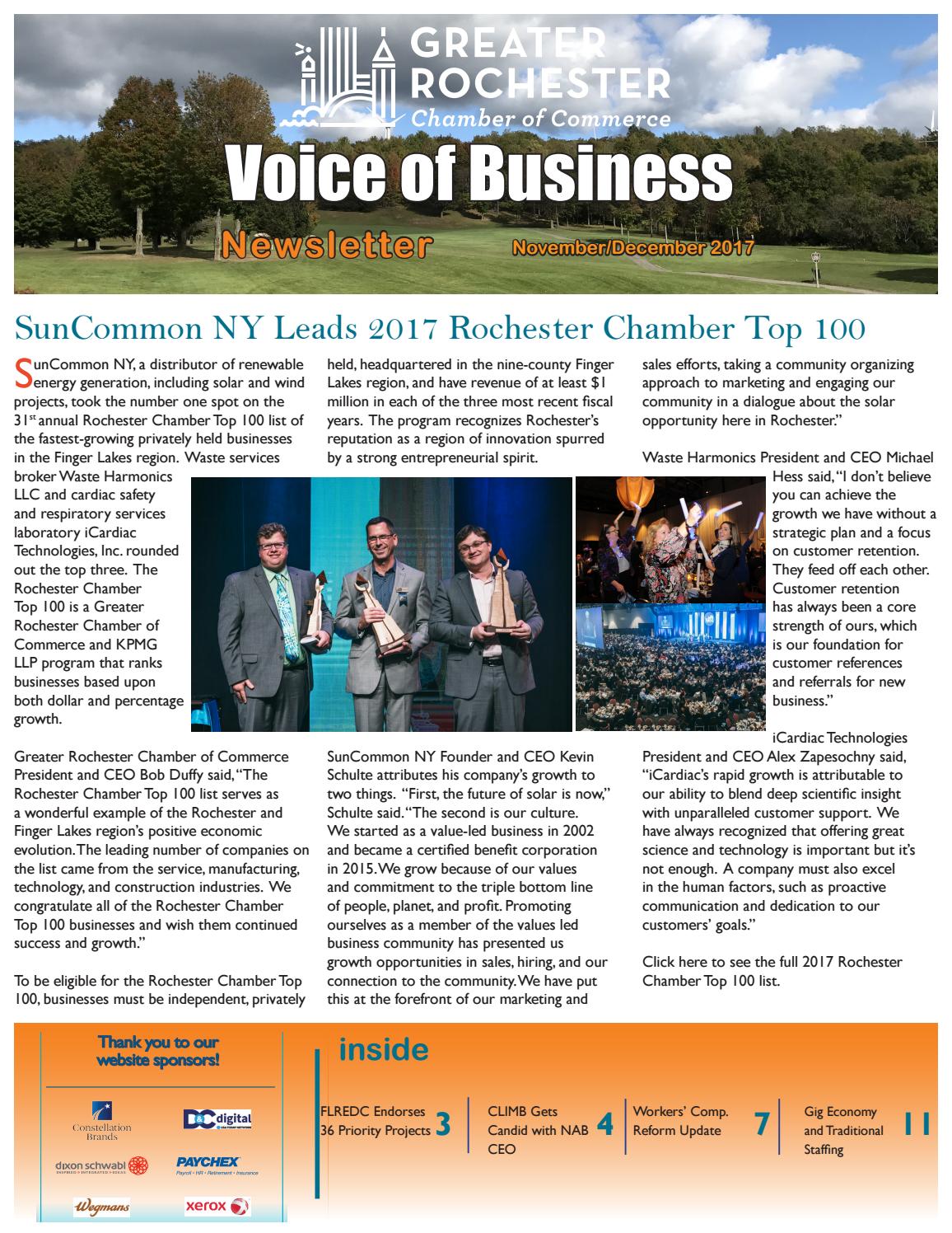 November/December 2017 Newsletter by Greater Rochester Chamber - Issuu