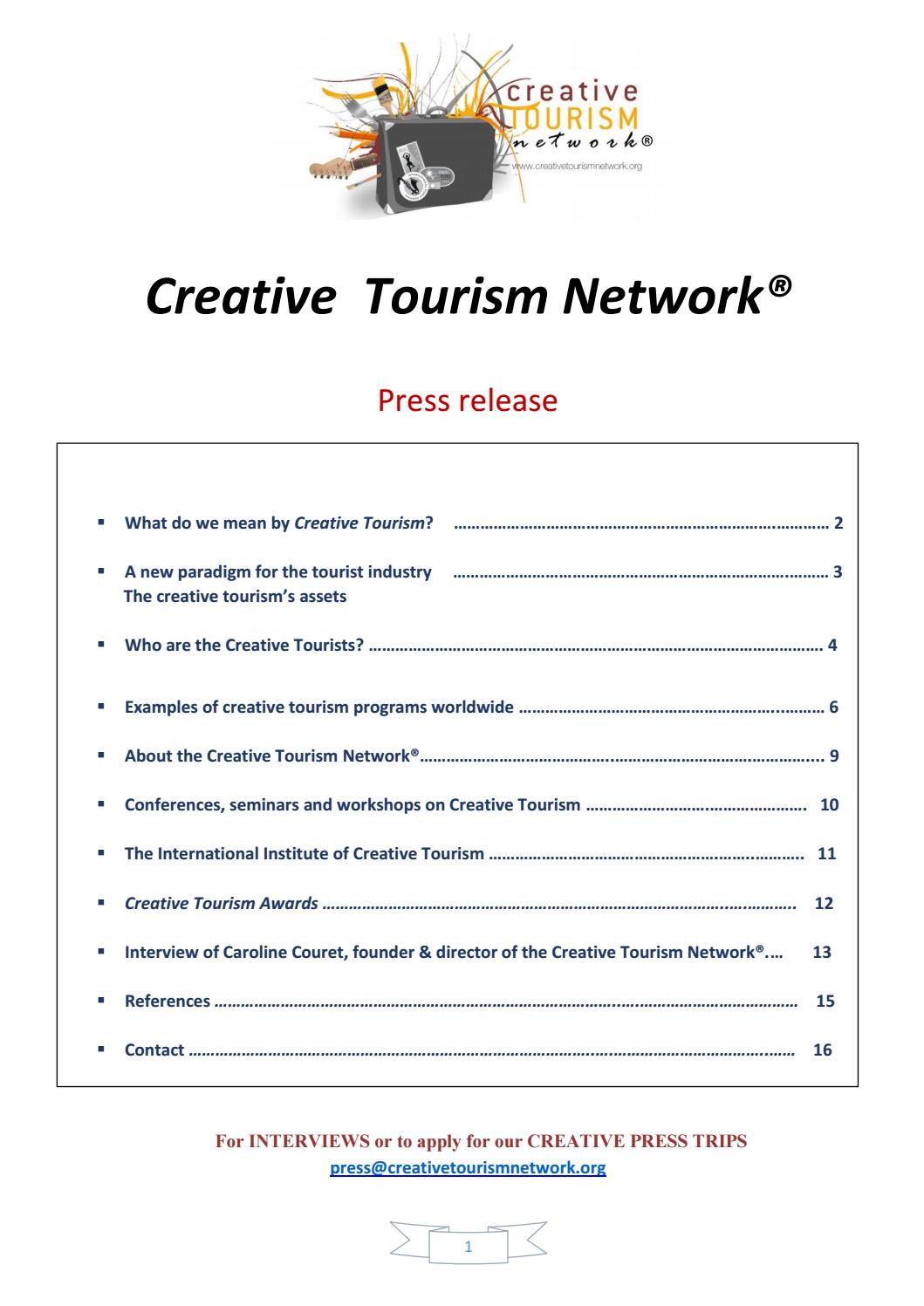 Release -creative tourism by Creative Tourism Network® - Issuu