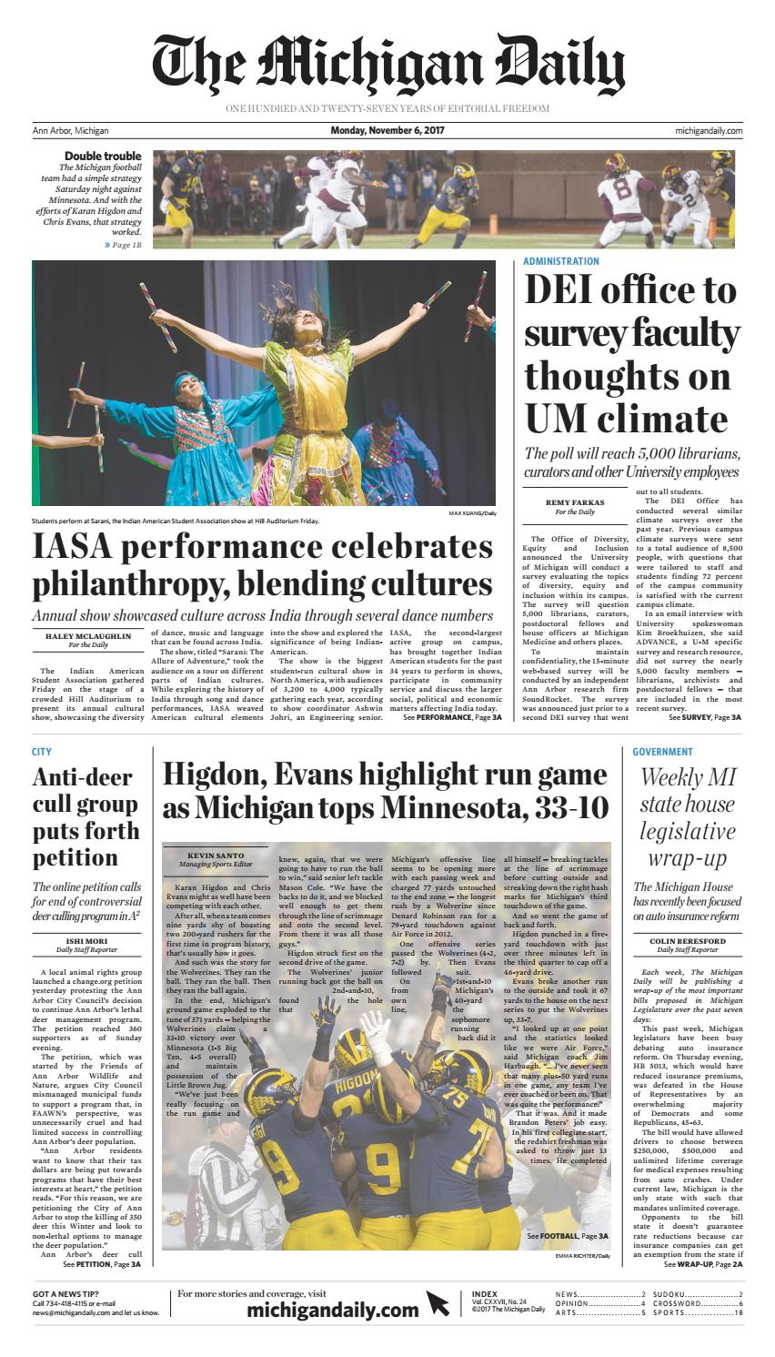 2017-11-06 by The Michigan Daily - Issuu