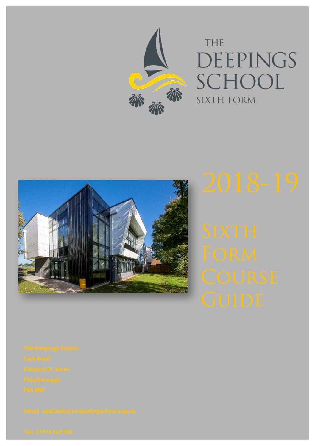 The Deepings School Sixth Form 2018-19 Course Guide by Cleverbox UK Ltd ...