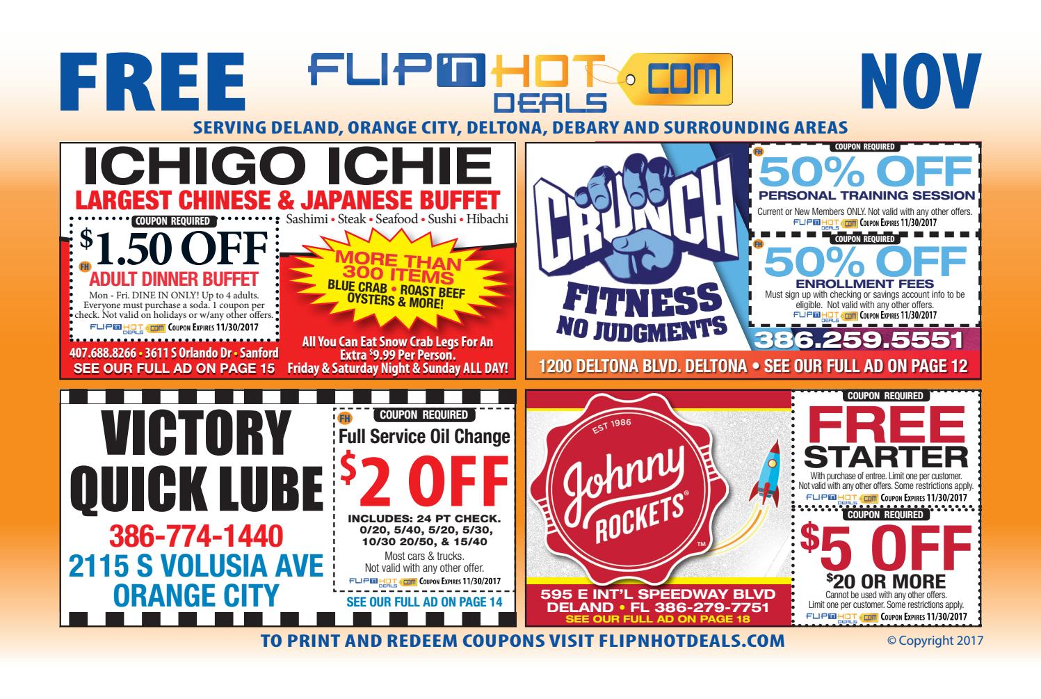 Flip'nHot Deals Coupon Book Deland 2017 - DeLand Area by Premier FL ...