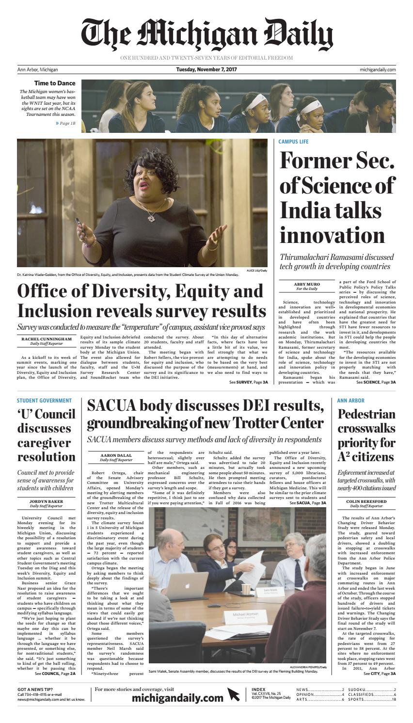 2017-11-07 by The Michigan Daily - Issuu