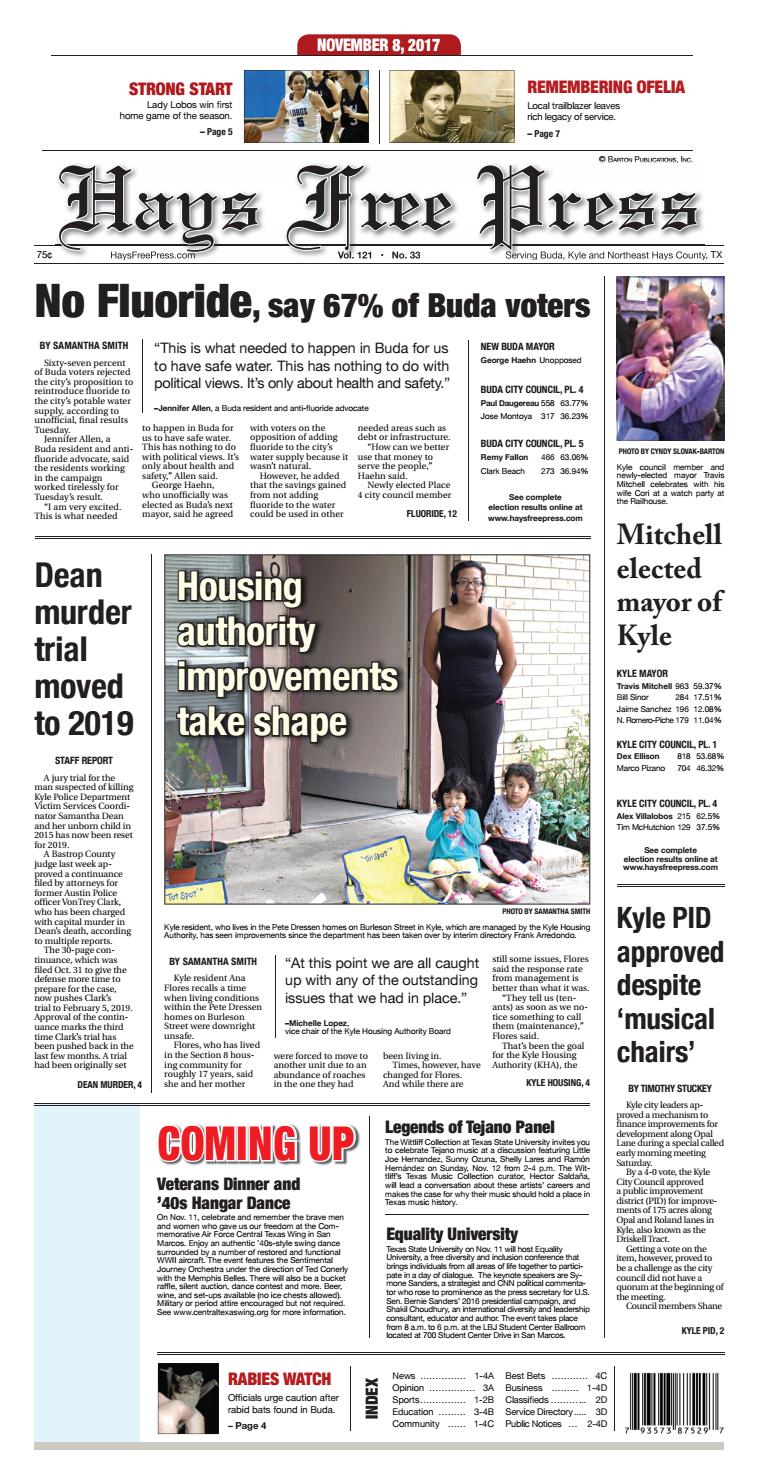 November 8, 2017 Hays Free Press by Hays Free Press/News-Dispatch - Issuu