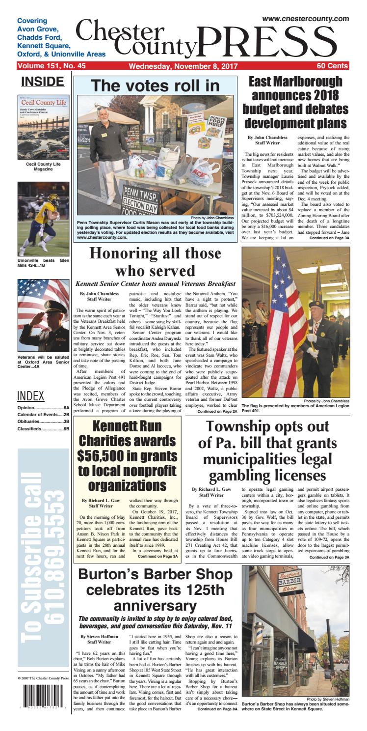 Chester County Press 11-08-2017 Edition by Ad Pro Inc. - Issuu