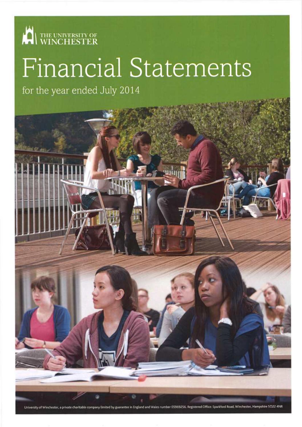Financial statement for 2014 by University of Winchester - Issuu