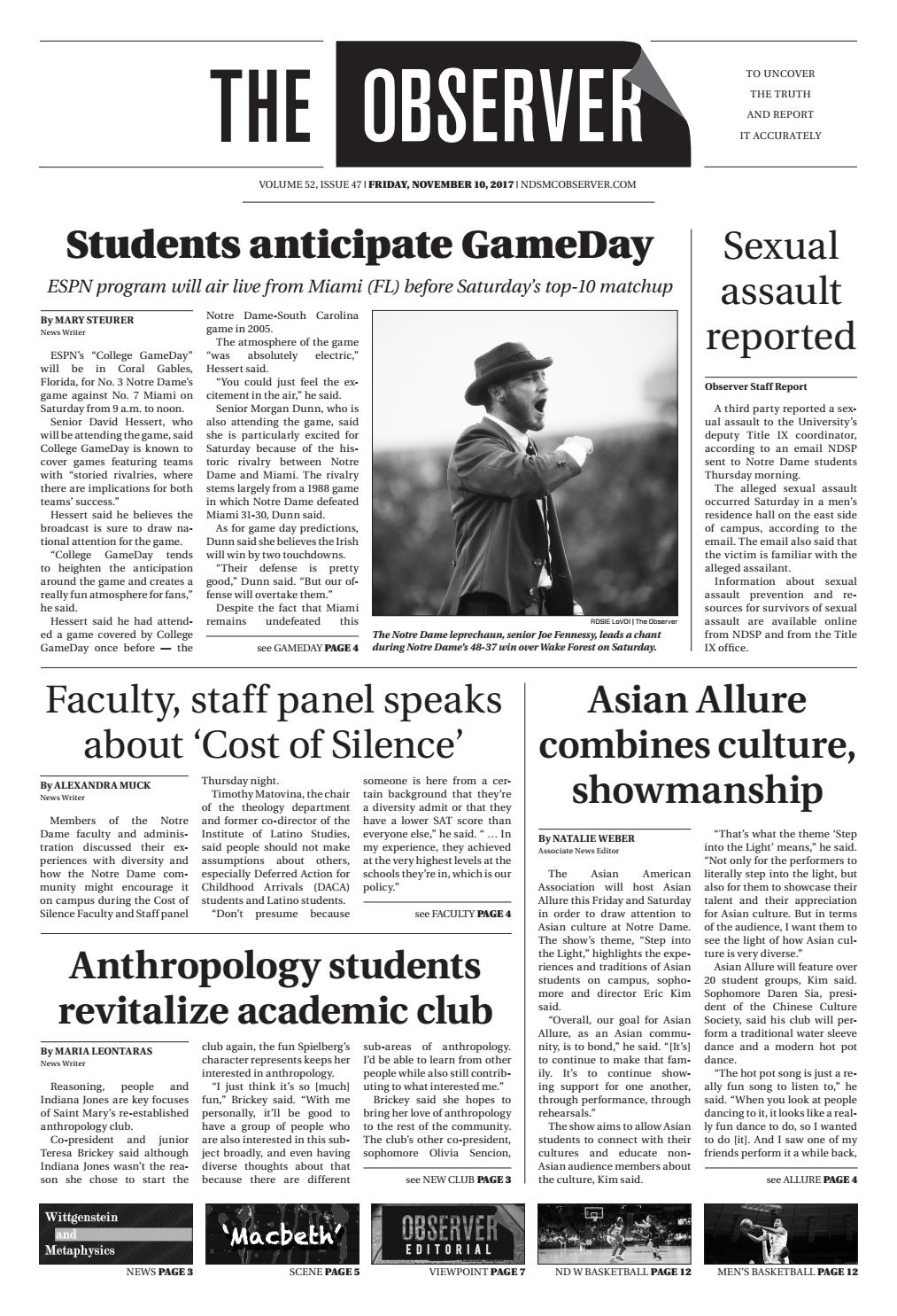 Print Edition of The Observer for Friday, November 10, 2017 by The ...