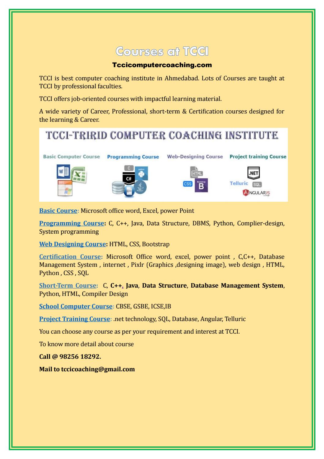 Courses at tcci by Rosario Riley - Issuu