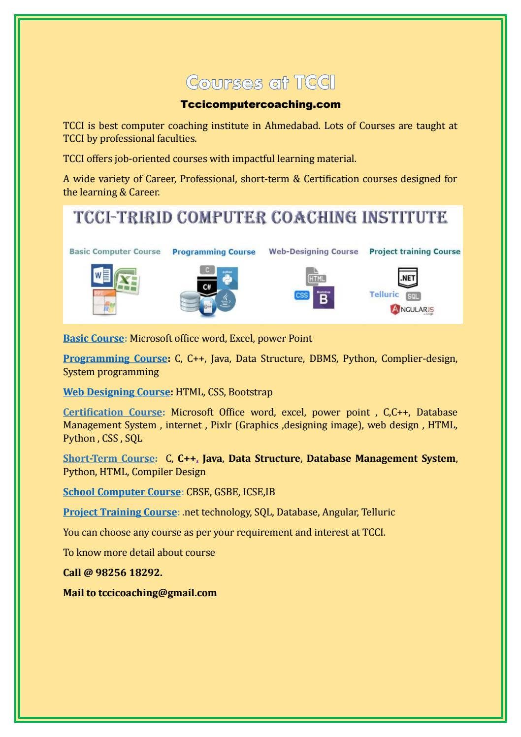 Courses at tcci by Rosario Riley - Issuu