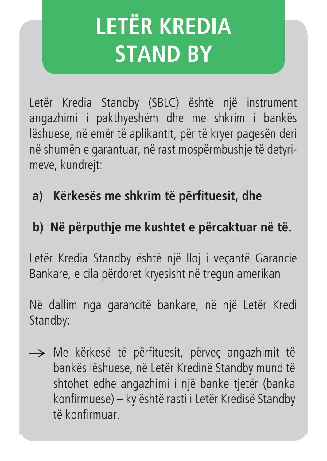 Leter kredia standby by Shoqata Shqiptare Bankave - Issuu