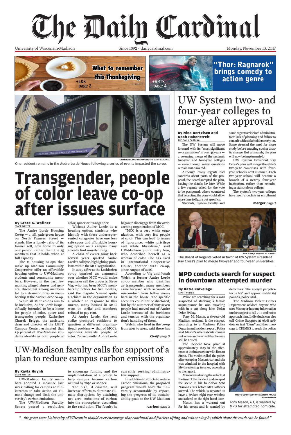 Monday, November 13, 2017 by The Daily Cardinal - Issuu