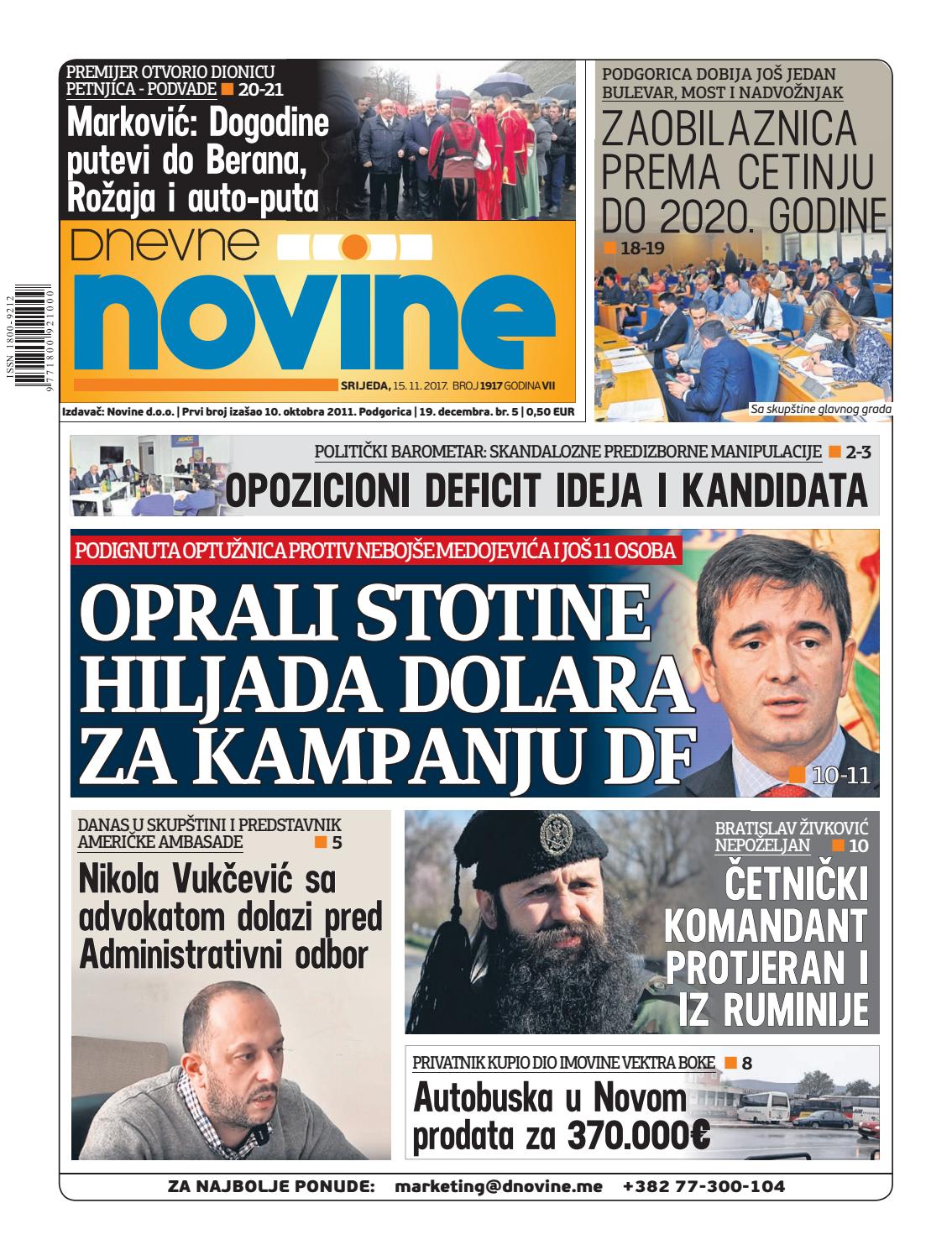 Dnevne novine 15. novembar 2017. by Dnevne Novine - Issuu