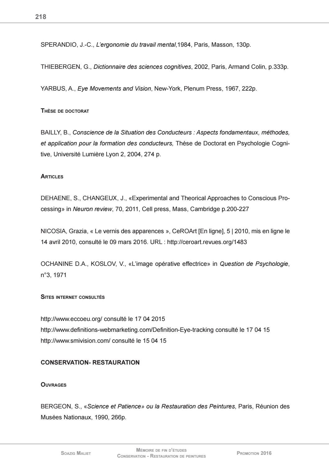 Soazig MALIET- Conservation-Restauration de l'intervention des Sabines ...