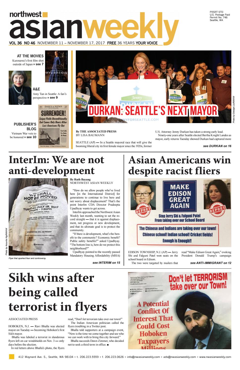 VOL 36 NO 46 | NOVEMBER 11 – NOVEMBER 17, 2017 by Northwest Asian ...