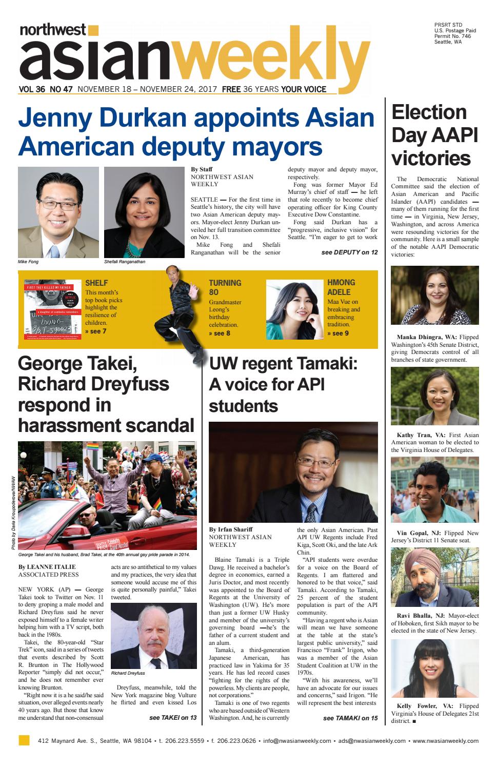 VOL 36 NO 47 | NOVEMBER 18 – NOVEMBER 24, 2017 by Northwest Asian ...