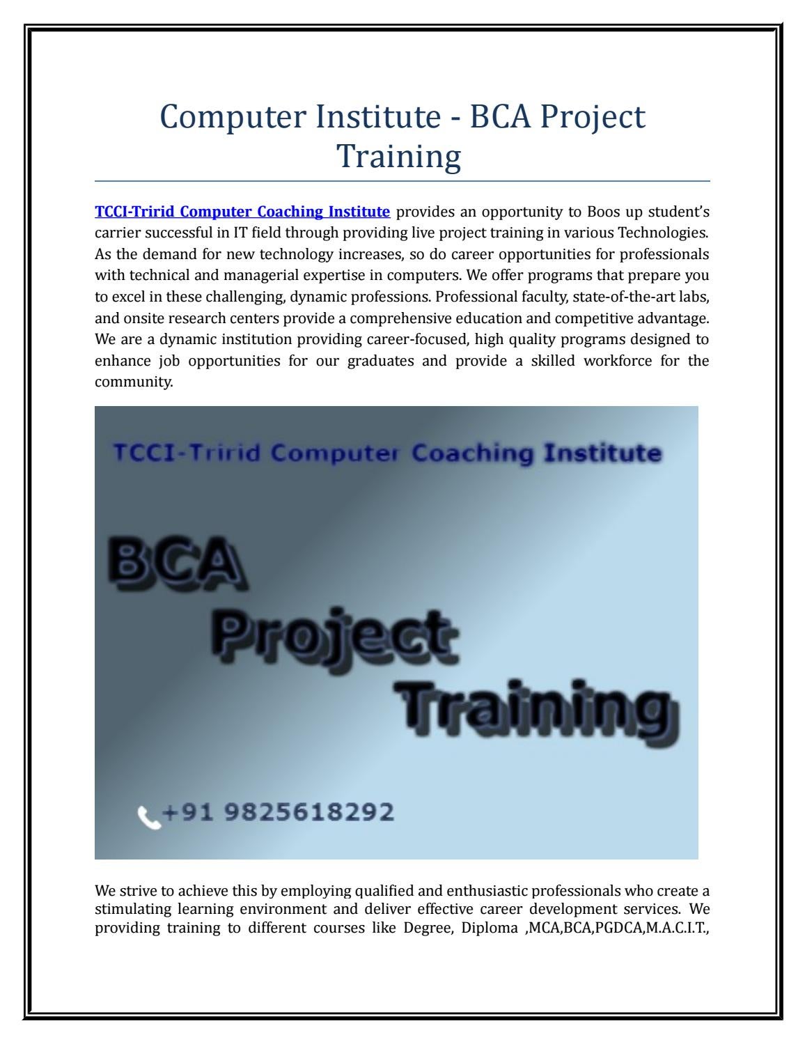Computer institute bca project training by Rosario Riley - Issuu