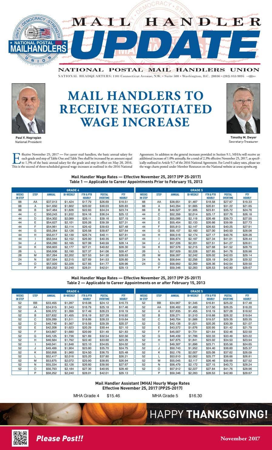 November 2017 Mail Handler Update by National Postal Mail Handlers ...