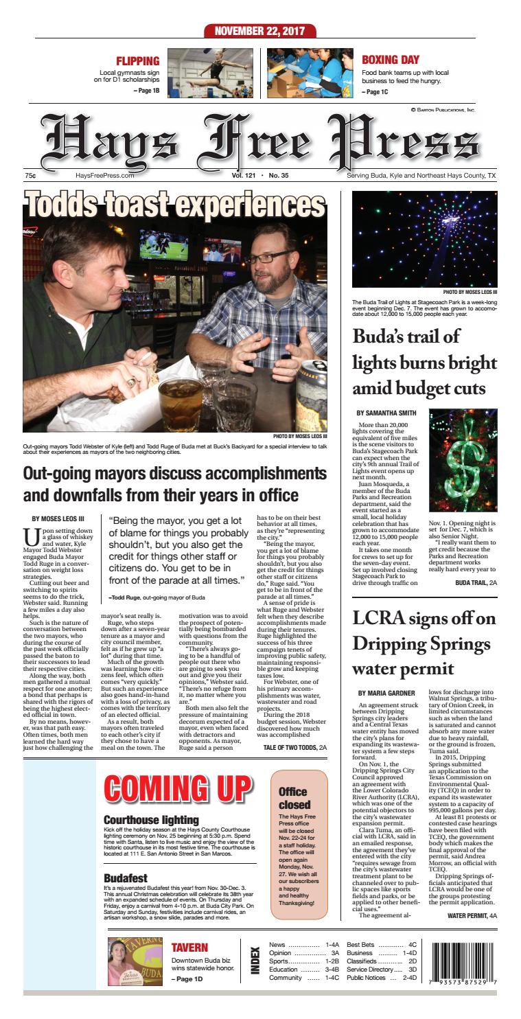 November 22, 2017 Hays Free Press by Hays Free Press/News-Dispatch - Issuu
