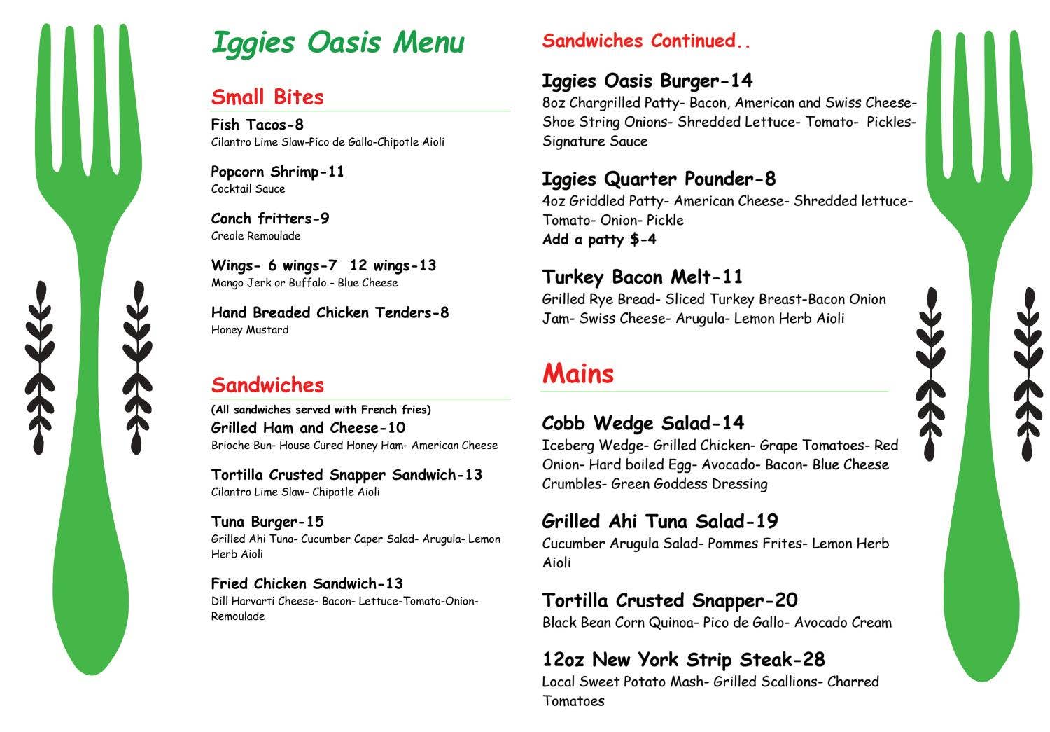 Iggies oasis menu by Social Caddie - Issuu