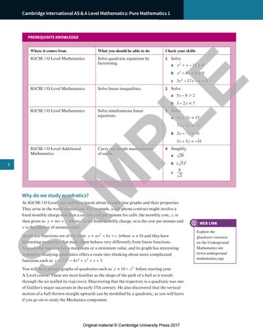 Preview Cambridge International AS and A Level Pure Mathematics 1 ...