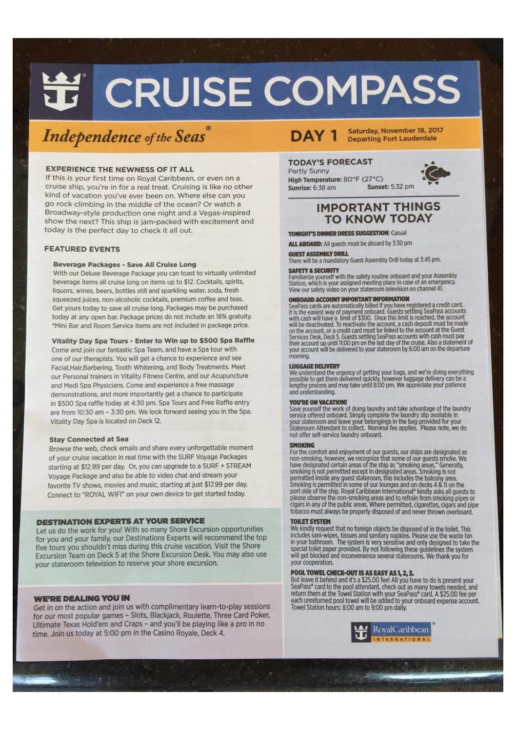 Independence of the Seas 5-night Western Caribbean Cruise Compass - by ...