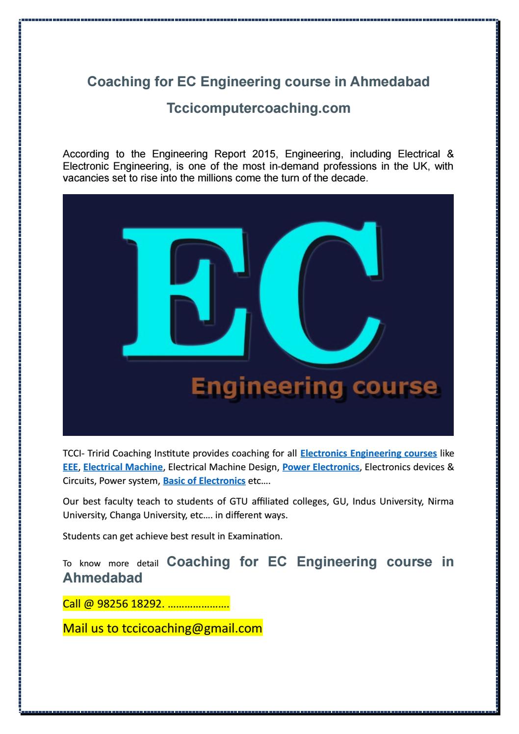 Coaching for ec engineering course in ahmedabad by Rosario Riley - Issuu