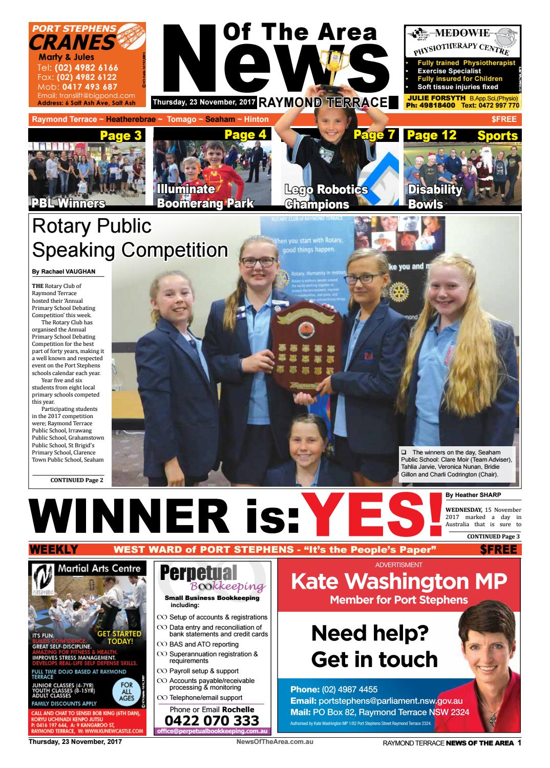 Raymond terrace news of the area 23 november 2017 by News Of The Area ...