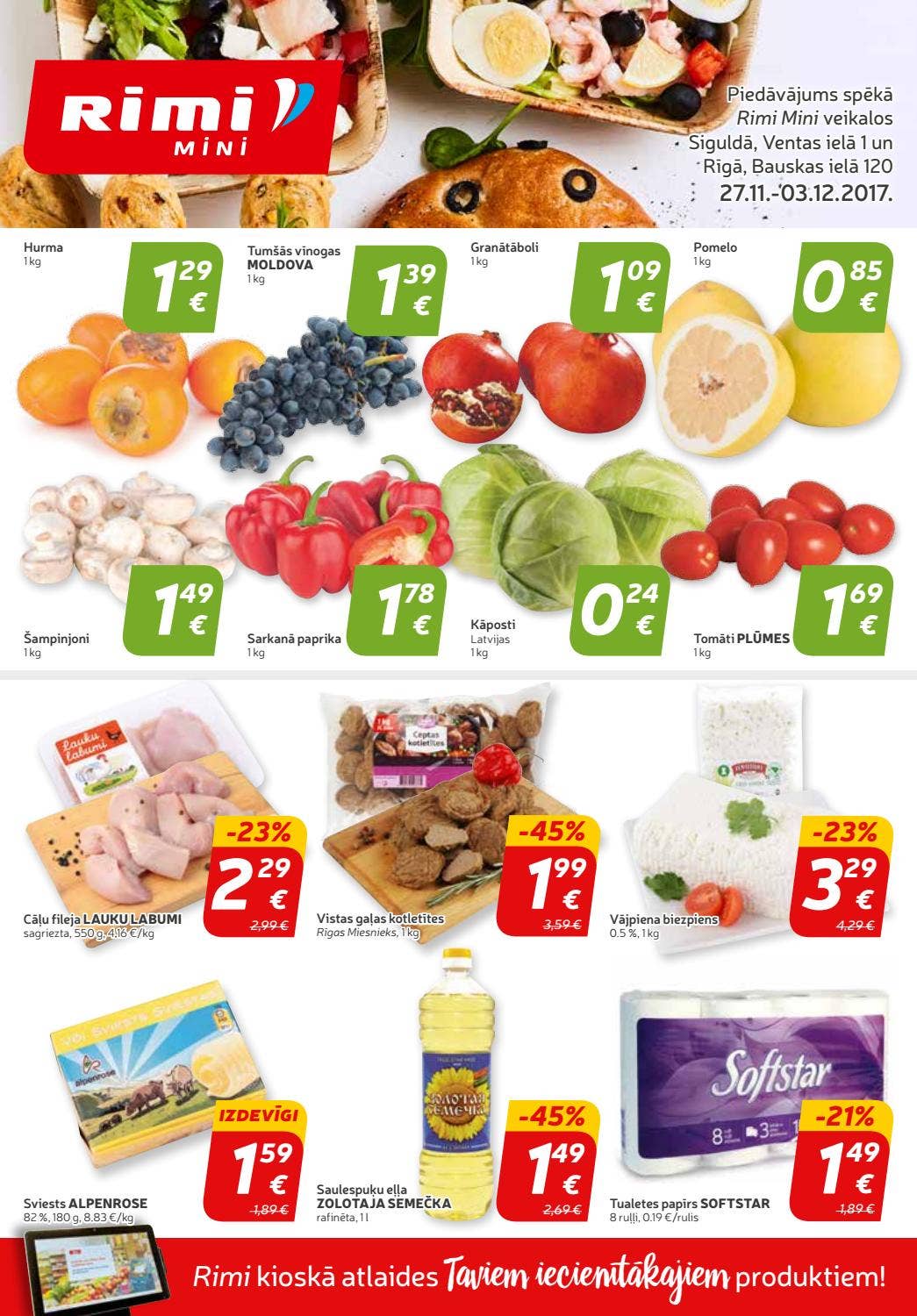 Rimi Mini Sigulda un Bauskas iela 120 piedāvājums no 27.11. līdz 03.12. ...