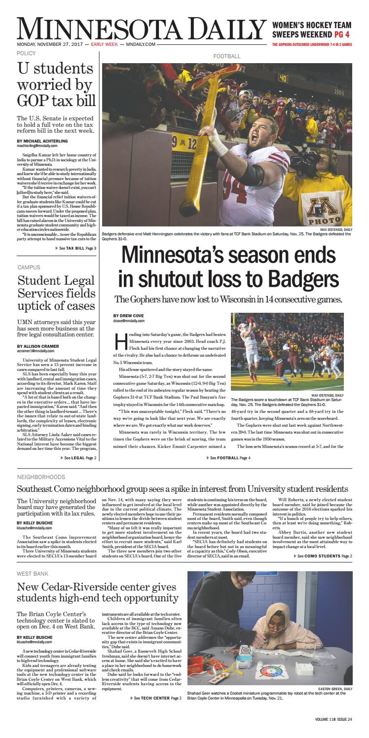 November 27th, 2017 by The Minnesota Daily - Issuu
