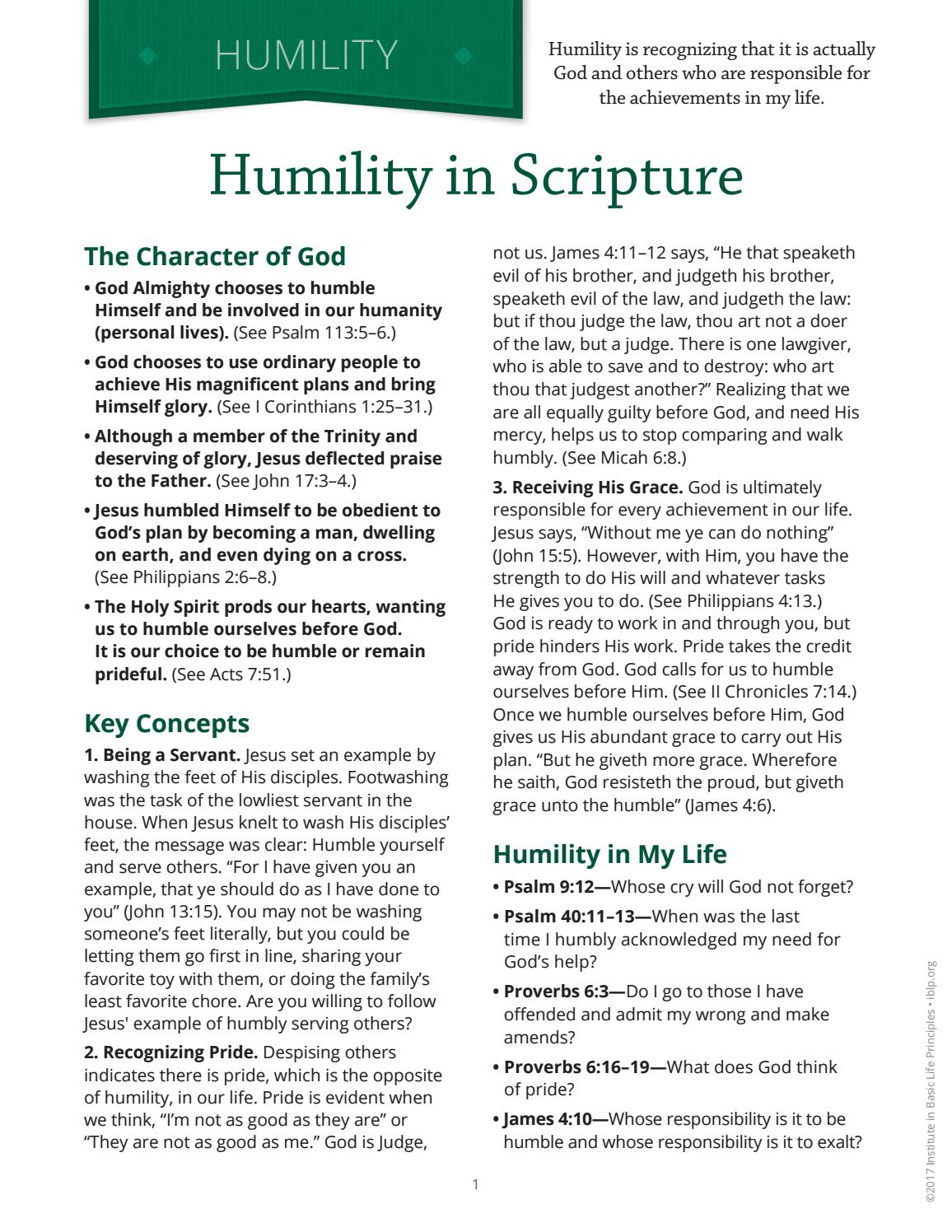 Humility by Institute in Basic Life Principles - Issuu