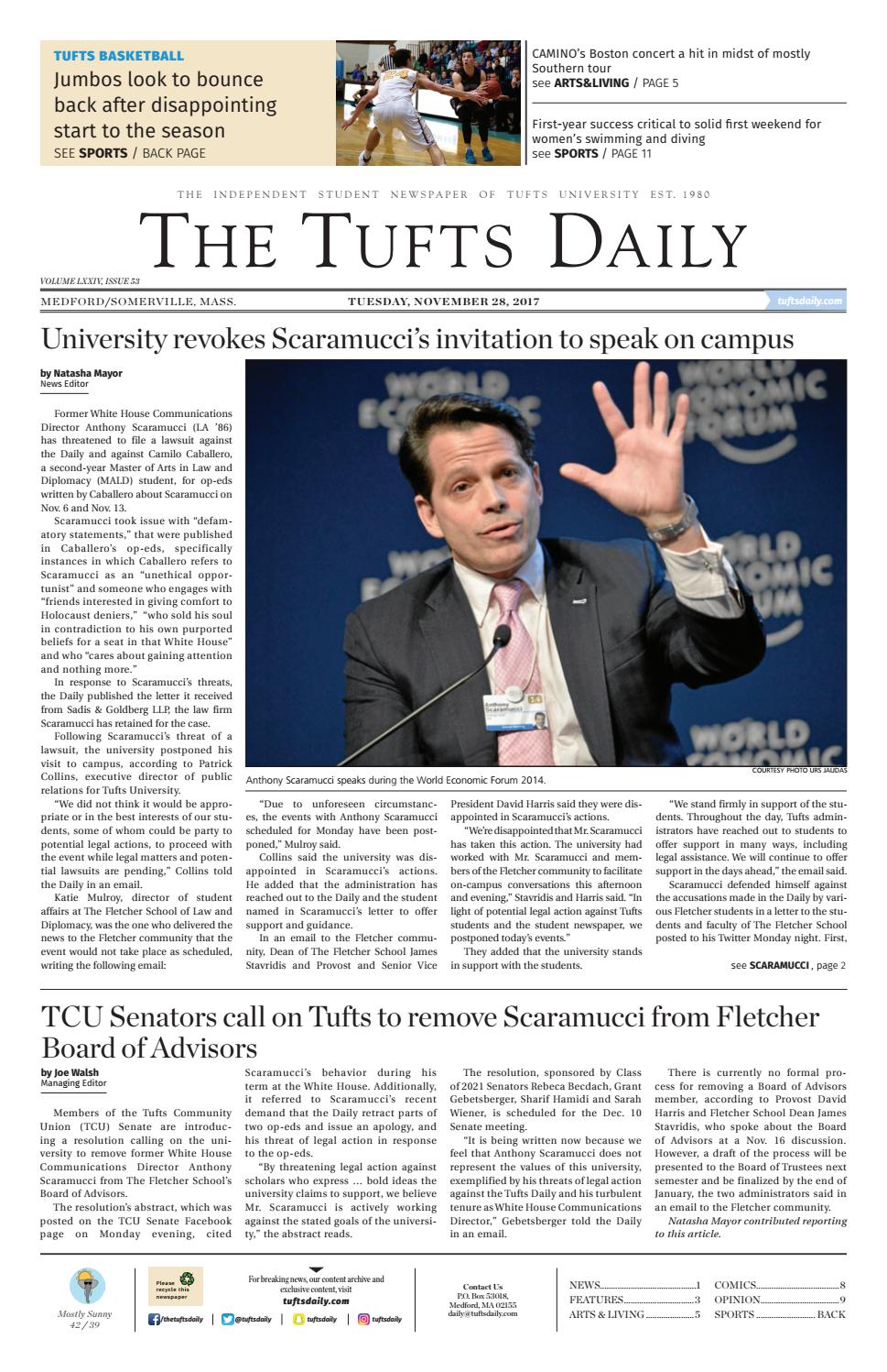 The Tufts Daily - November 28, 2017 by The Tufts Daily - Issuu